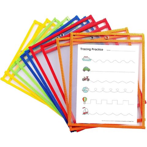 10 Dry Erase Pockets, Oversize 10 Inch X 13 Inch Pockets, Perfect For ...