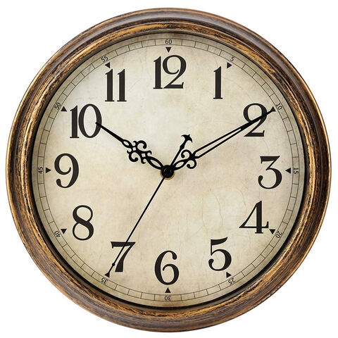 Wholesale Wooden Silent Ticking Wall Clock Home Goods Wooden Wall ...
