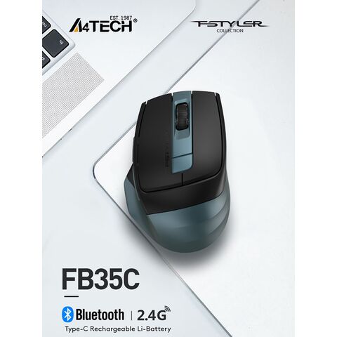 A4tech Fstyler Fb35c Bluetooth 2.4g Wireless Mouse Type-c Rechargeable ...
