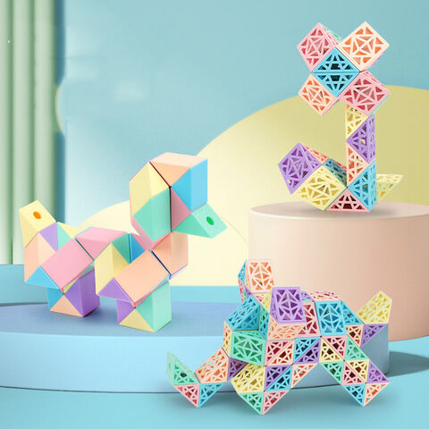 1pc Snake Fidget Toy Cube Twist Puzzle 24 Wedges, Large Size Hollow Out ...