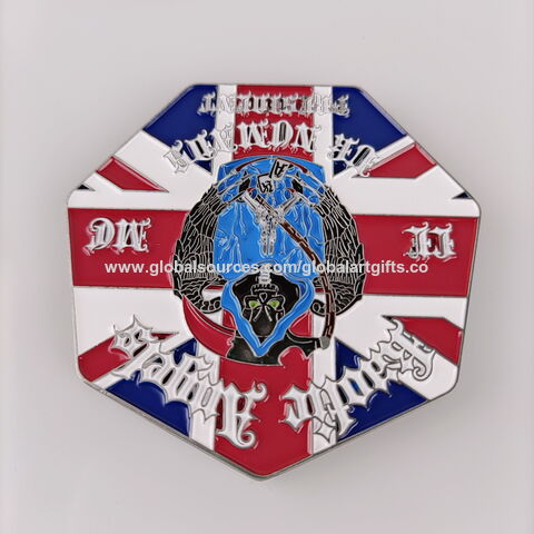 Shiny Silver Hexagon Challenge Coins Challenge Coin Enamel Collectible ...