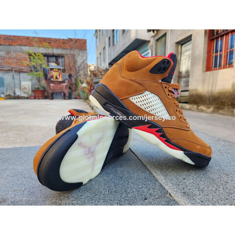 2024 Trendy Men's Fashion Designer Archaeo Brown Air Jorden 5 Shoes ...