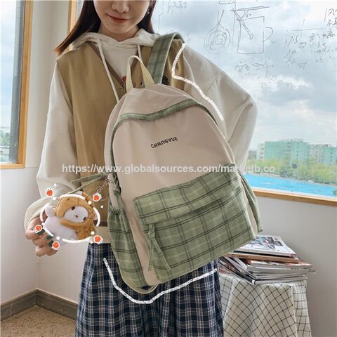 Checkered Women Korean High School Girls Bags New Fashion Designer ...
