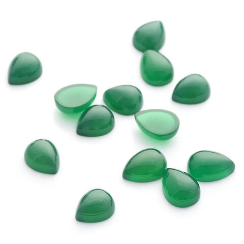 Factory Wholesale Customize Green Jade Pear Cut Natural Stone Beads ...