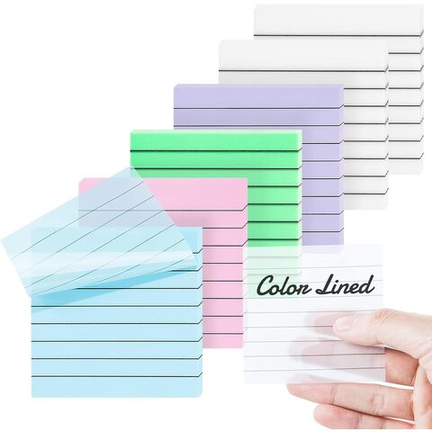 Transparent Sticky Notes, 3"x3" 6 Soft Color Clear Translucent See ...