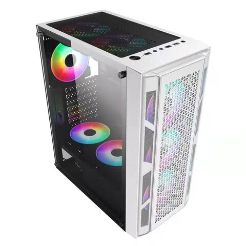 Gaming Atx Mid Tower Computer Pc Case With Side Tempered Glass Side ...