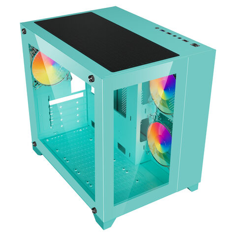 Good Quality Wide Cube Glass Aluminum Computer Case Pc Dual Chamber Atx ...