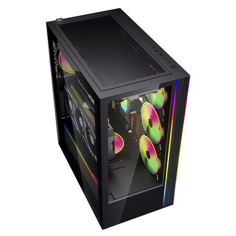X02b New Designs Gaming Computer Case 2 Sides Tempered Glass Panels ...