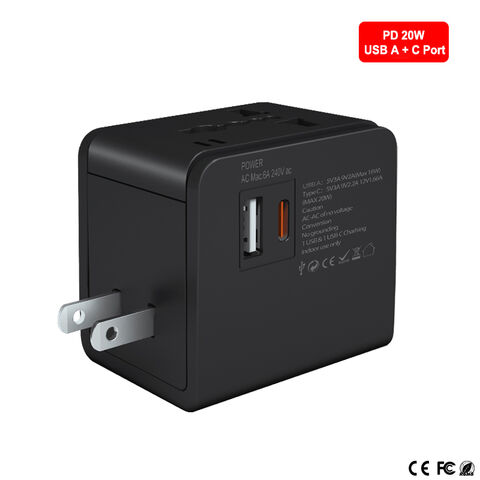 Universal Travel Adapter With Usb C 20w Pd Fast Charging Adapters Us Eu ...