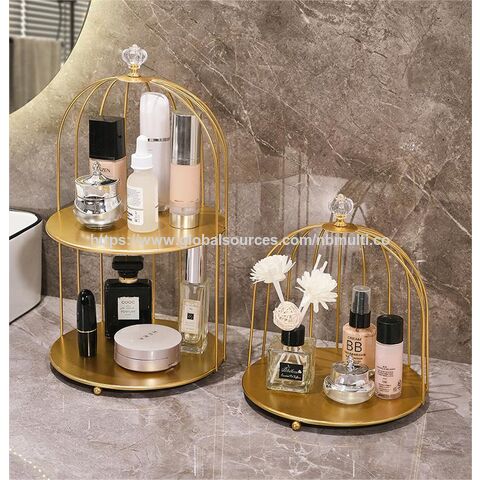 Wholesale Golden Bird Cage Iron Art Nordic Lipstick Perfume Skin Care ...