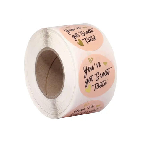 Durable Gilded Black Paper Circle Stickers Food Pizza Box Stickers ...