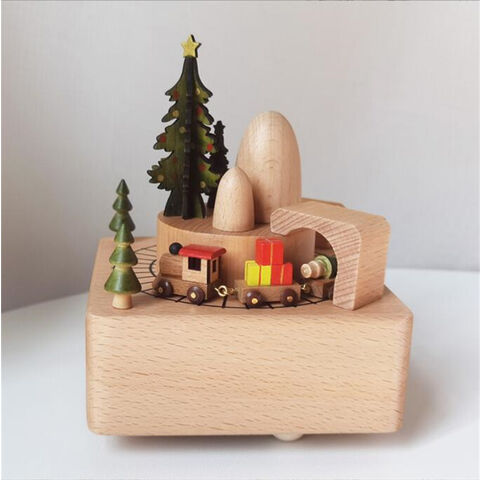 Handmade Wooden Music Box Creative Retro Rotating Music Box - Expore ...