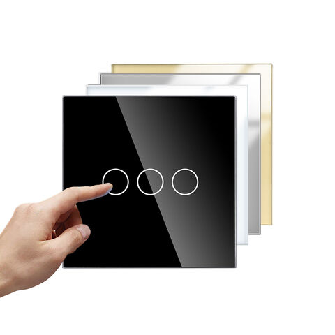 Glass Panel Touch Eu Uk 86mm 3 Gang 1 Way Touch Switch Remote Control ...