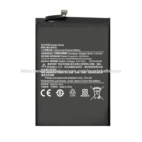 Buy Wholesale China Phone Spare Parts &battery Bn54 5020mah For Xiaomi ...