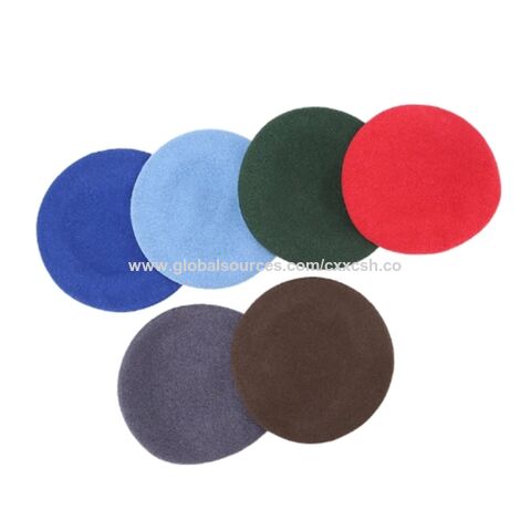 Wool Police Army Military Style Beret Cap Hat With Leather Binding ...