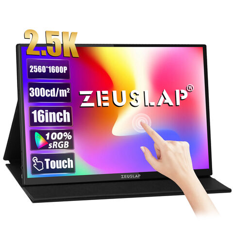 Zeuslap 16" 2560*1600p 100%srgb Travel Touch Screen Portable Gaming Lcd ...