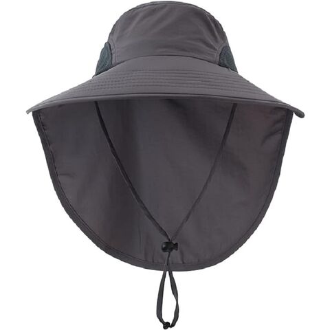 Outdoor Bucket Cap Upf 50+sun Hat Wide Brim Mesh Fishing Hat With Neck ...