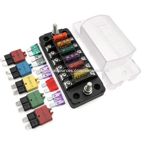 6 Way 6 Circuit Fuse Block Ato Atc E39 Blade Fuse Holder Box With Negative Bus Waterproof For ...