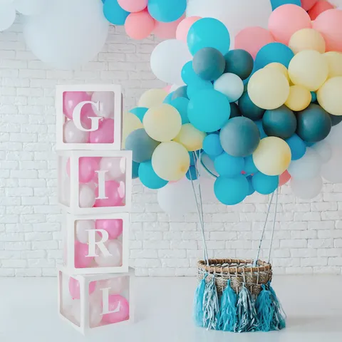 First Birthday Balloon Boxes For Baby Girl Or Baby Boy 1st Birthday ...