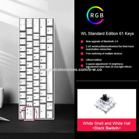 Custom Wireless Wired Gaming Keyboard Blue Switch Red Switch Rgb ...