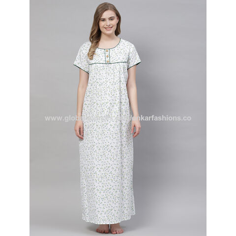 Bulk Buy India Wholesale Cotton Nighty- Floral Fantasy: Pure Cotton ...