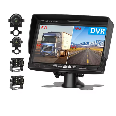 7 Inch Hd Vehicle Monitoring Quad-view Truck Monitor Bus Camera System ...