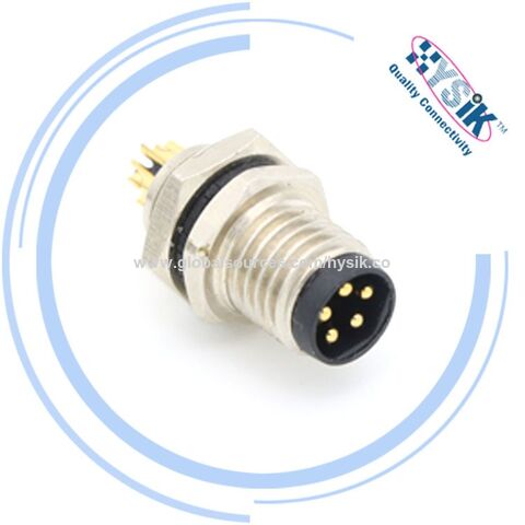 3 4 5 6 8 Pin Circular Sensor M8 Female Panel Connector Solder Contact ...