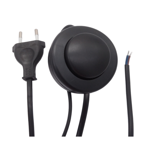 Manufacturer 2 Pin Eu Plug+ 1m 2*0.75mm² Cable + 2a 250v Foot Push ...
