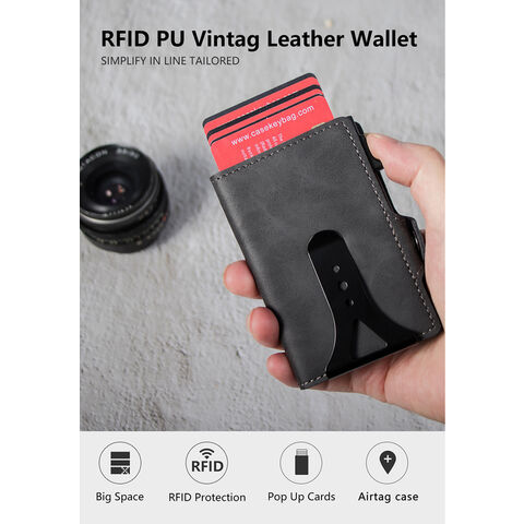 Oem/odm Custom Vintage Leather Smart Money Clip Wallet For Men Rfid ...