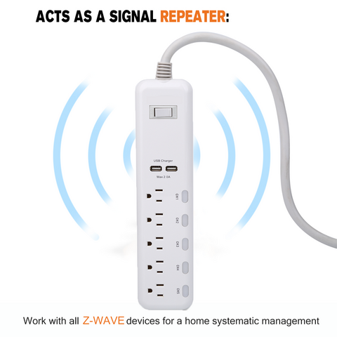 Z-wave Power Strip With Usb Wireless Remote Control Desktop Switch With ...