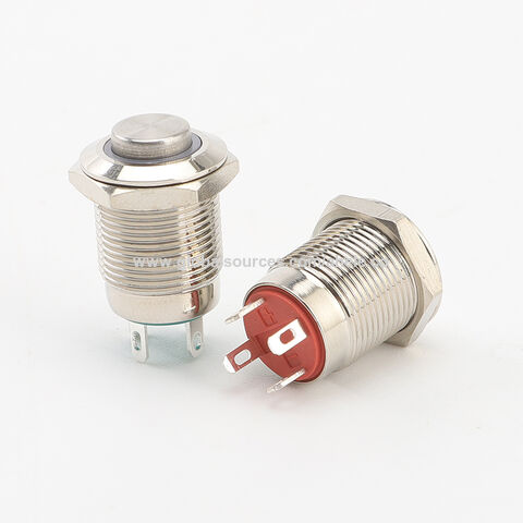Metal Push Button Switch 12 Mm Latching With Light Mini Vandal Resistant 4pins - China Wholesale ...