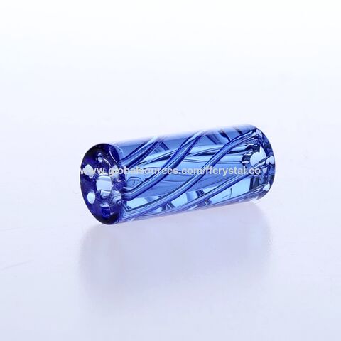 5pcs/box In Stock 7 Holes Blue Color Spiral Smoking Glass Tips/glass ...