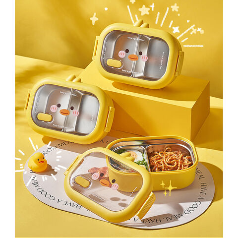 Cute Lunch Box Bento Box For School Students Little Yellow Duck Shaped ...