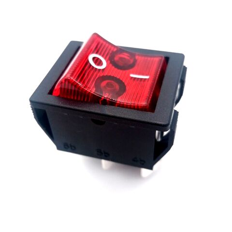 16a 250v On Off Dpst Red Rocker Switch Panel Cut Out 37.4x22.4mm With ...