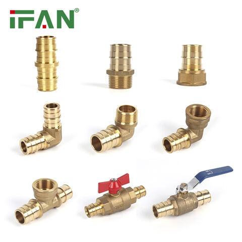 Ifan 16-32mm Brass Expansion Thread Tee Elbow Socket Pex Sliding Fittings Brass Pex Axial ...