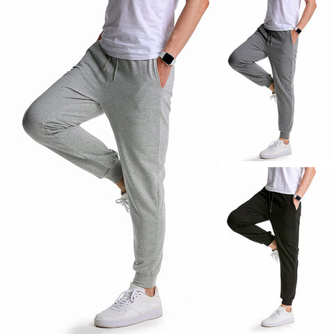 Men's Casual Pants Spot Men's Pure Color Simple European Code Loose ...