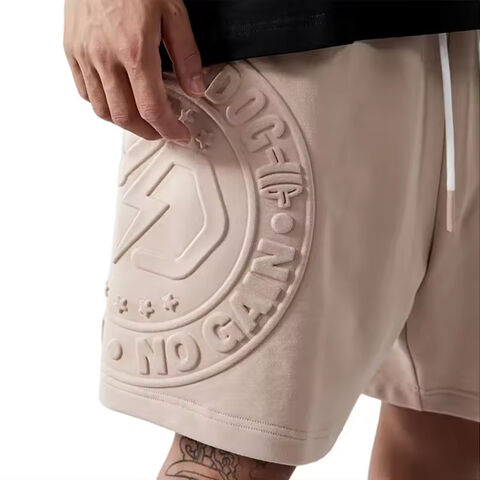 Custom 3d Embossed Logo Shorts Men`s Short Set 100% Cotton French Terry ...