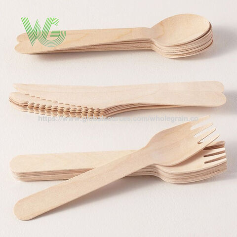 Disposable And Compostable Bulk Packing Wooden Cutlery Set Wooden Spoon ...