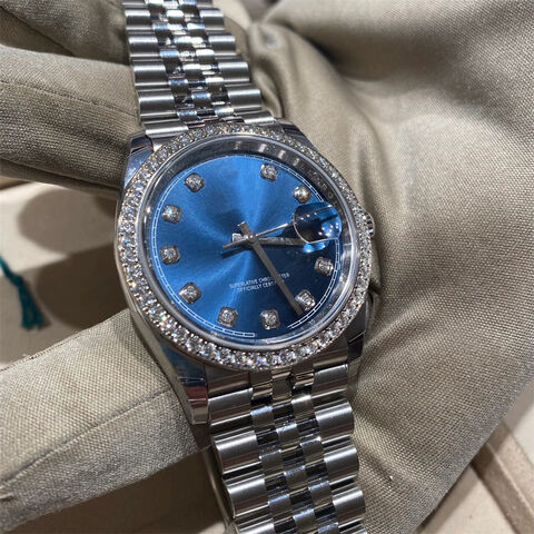 Men’s Bustdown Moissanite Diamond Watch Rolexes Watch Iced Out ...