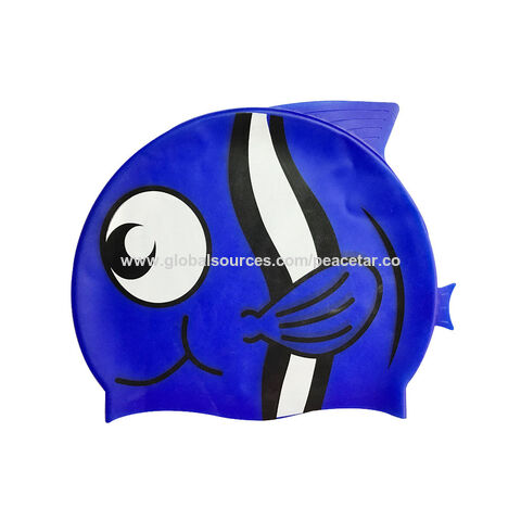 Children's Swimming Cap With Fish Printed Design. Made Of Flexible ...