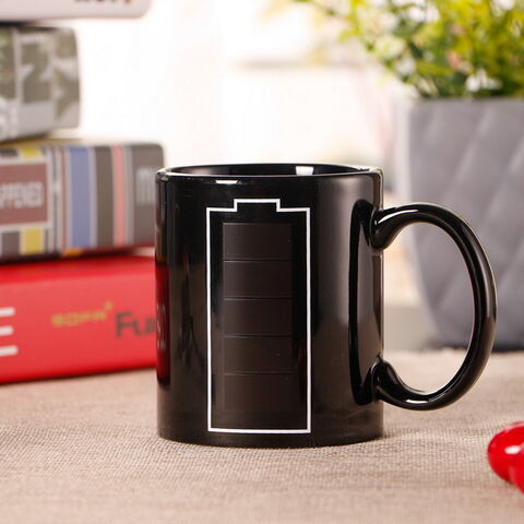 Custom Logo Ceramic 11 Oz Color Change Coffee Mug Black Magic Cup ...
