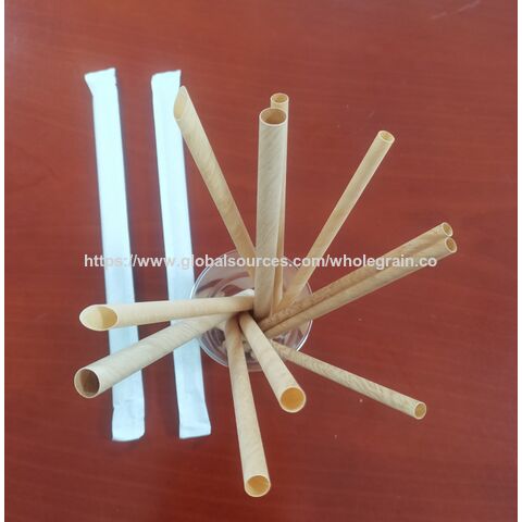 Disposable Compostable Natural Wood Straw Stronger Than Paper Straw ...