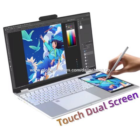 Dual Screen Laptop Windows 11 Touch Screen 15.6 Inch +7 Inch Computer ...