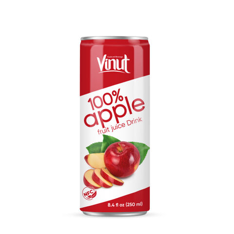 Buy Vietnam Wholesale 100% Apple Fruit Juice Drink Vinut 250ml Can No ...