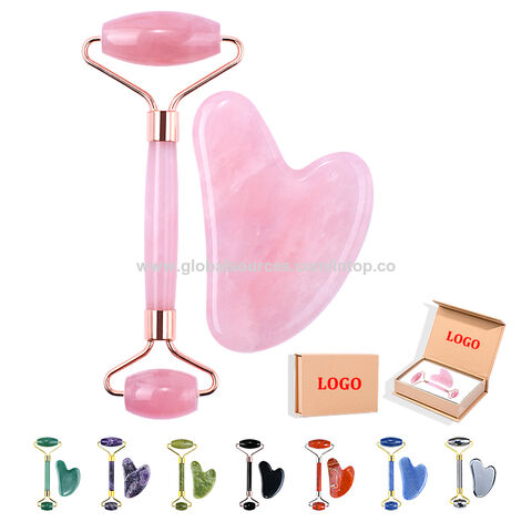Bulk Buy China Wholesale Rose Quartz Jade Roller Gua Sha Set Amethyst ...