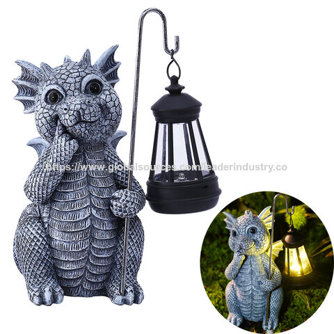 Bsci Factory Outdoor Solar Dragon Statues With Solar Lantern Garden ...