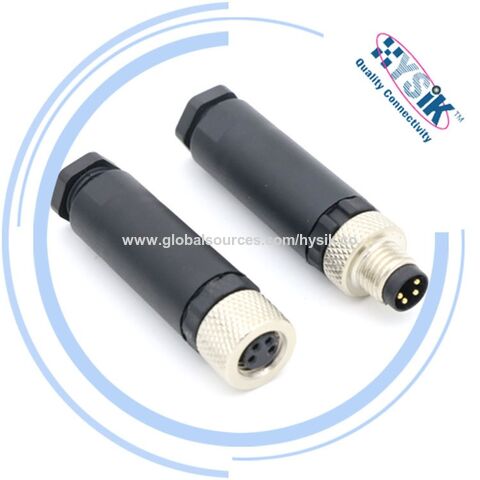 Hysik Ip68 M8 A Coding 3 4 Pin Male Female Metal Assembly Connector Waterproof Screw Terminal ...
