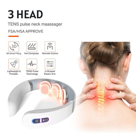 Dual Hands Neck Massager Device Led Neck Lift Massage With Heater ...