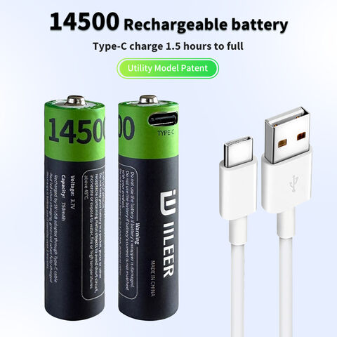 Buy China Wholesale High Quality Lithium Battery 14500 3.7v 750mah Rechargeable Battery Type C ...