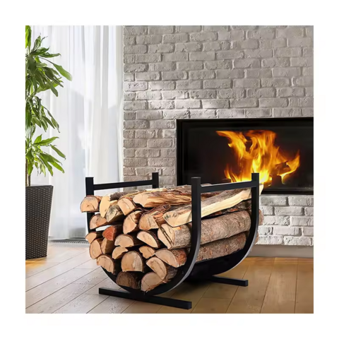 Heavy Duty Large Curved Indoor Outdoor Firewood Log Rack Log Hoop Log ...